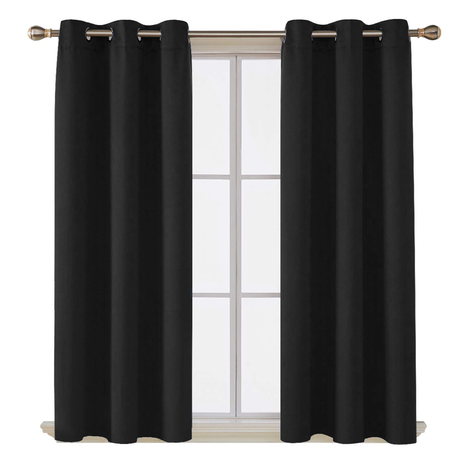 Home Essentials Blackout Eyelet Black Curtain– 1Clickblinds