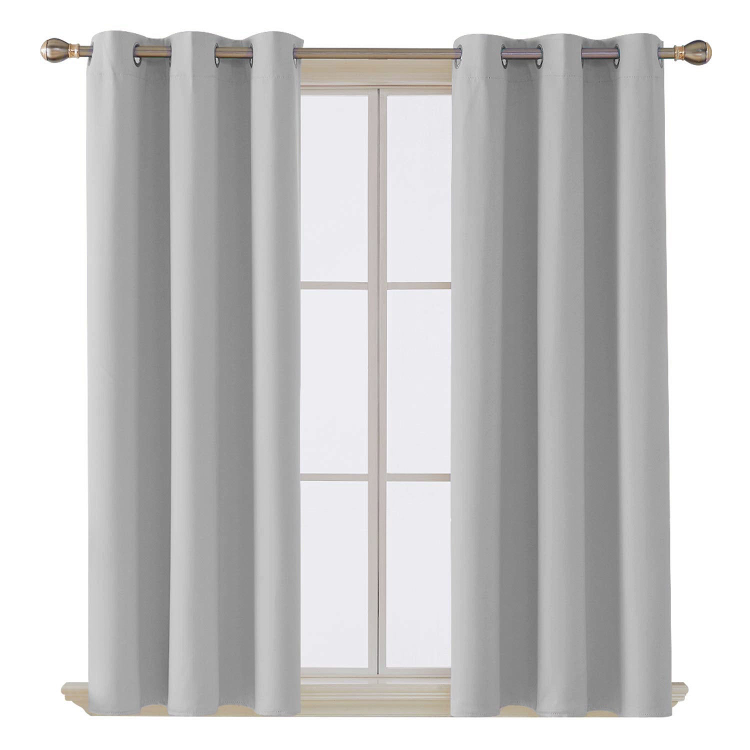 Home Essentials Blackout Eyelet Grey Curtain– 1Clickblinds